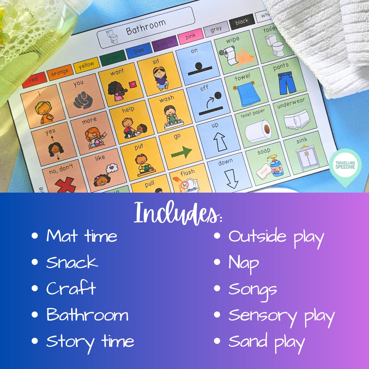AAC Communication Board Preschool & Daycare Visual Aid (PDF) Printable ...