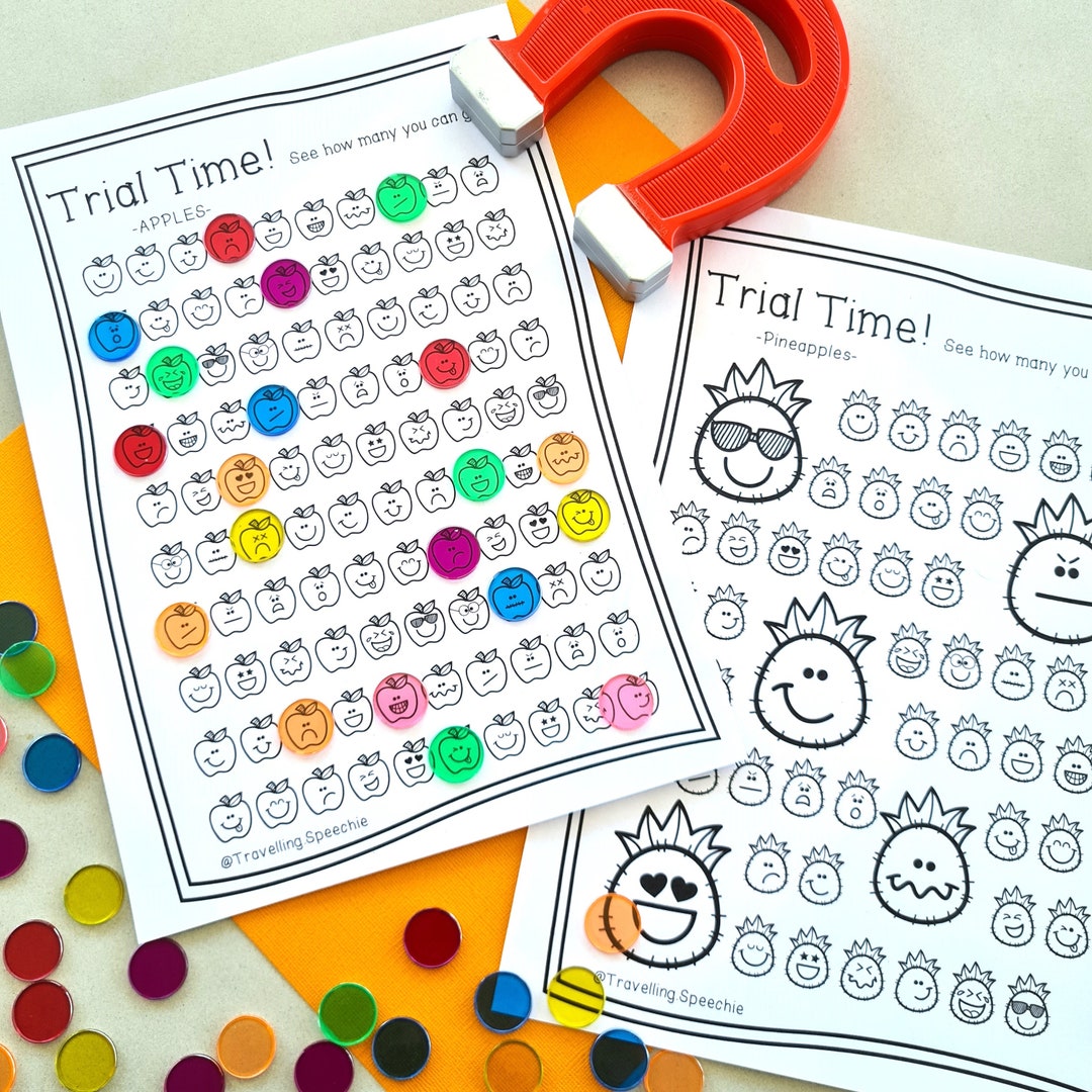 EMOTIONS THEMED 100 TRIALS Counters Reinforcers No Prep - Articulation ...