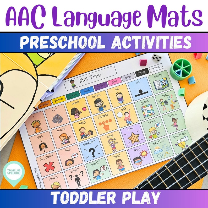 AAC Communication Board, Preschool Early Learning Daycare, Expressive ...