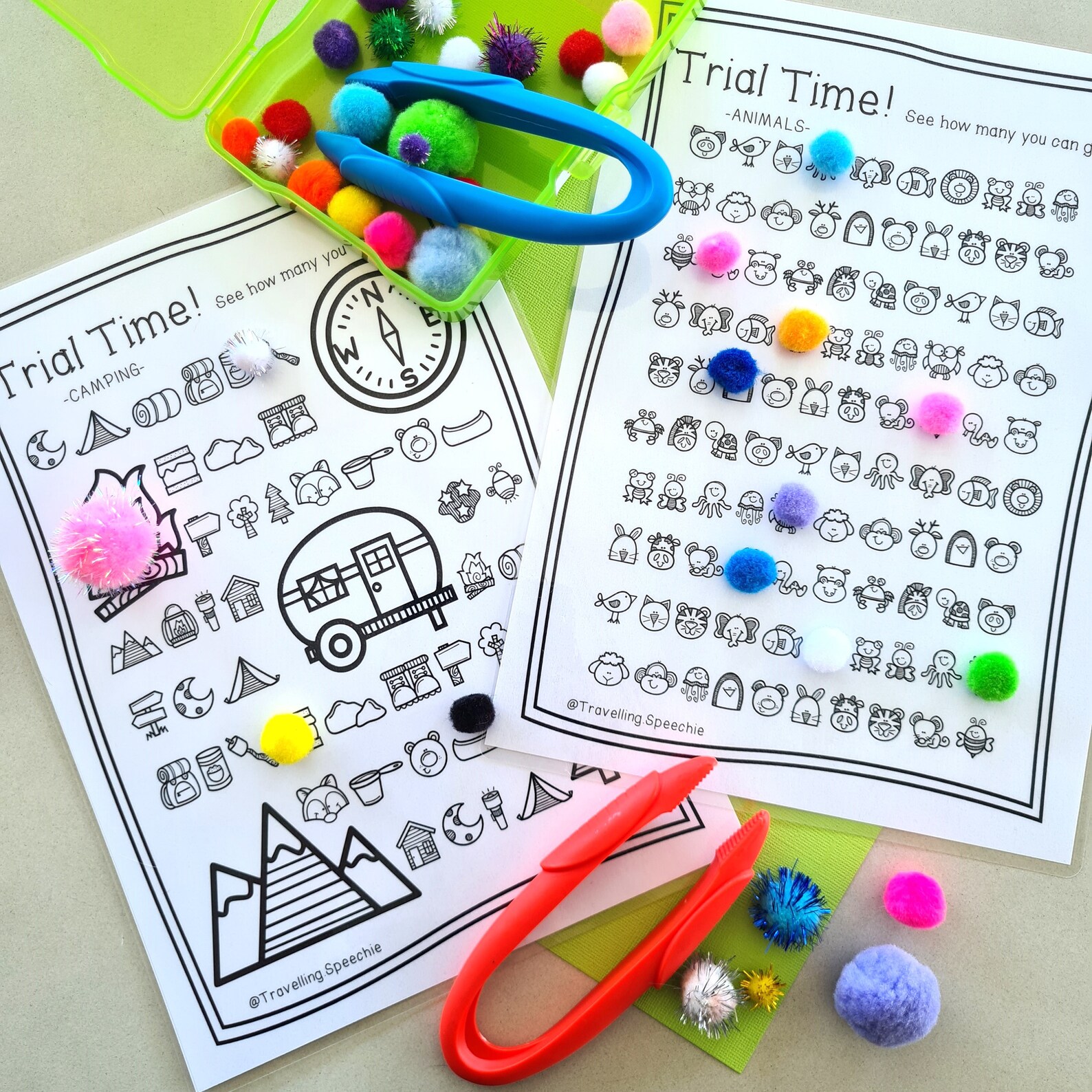 100 TRIALS Outdoor Camping Themed Speech Therapy | Reward Chart ...