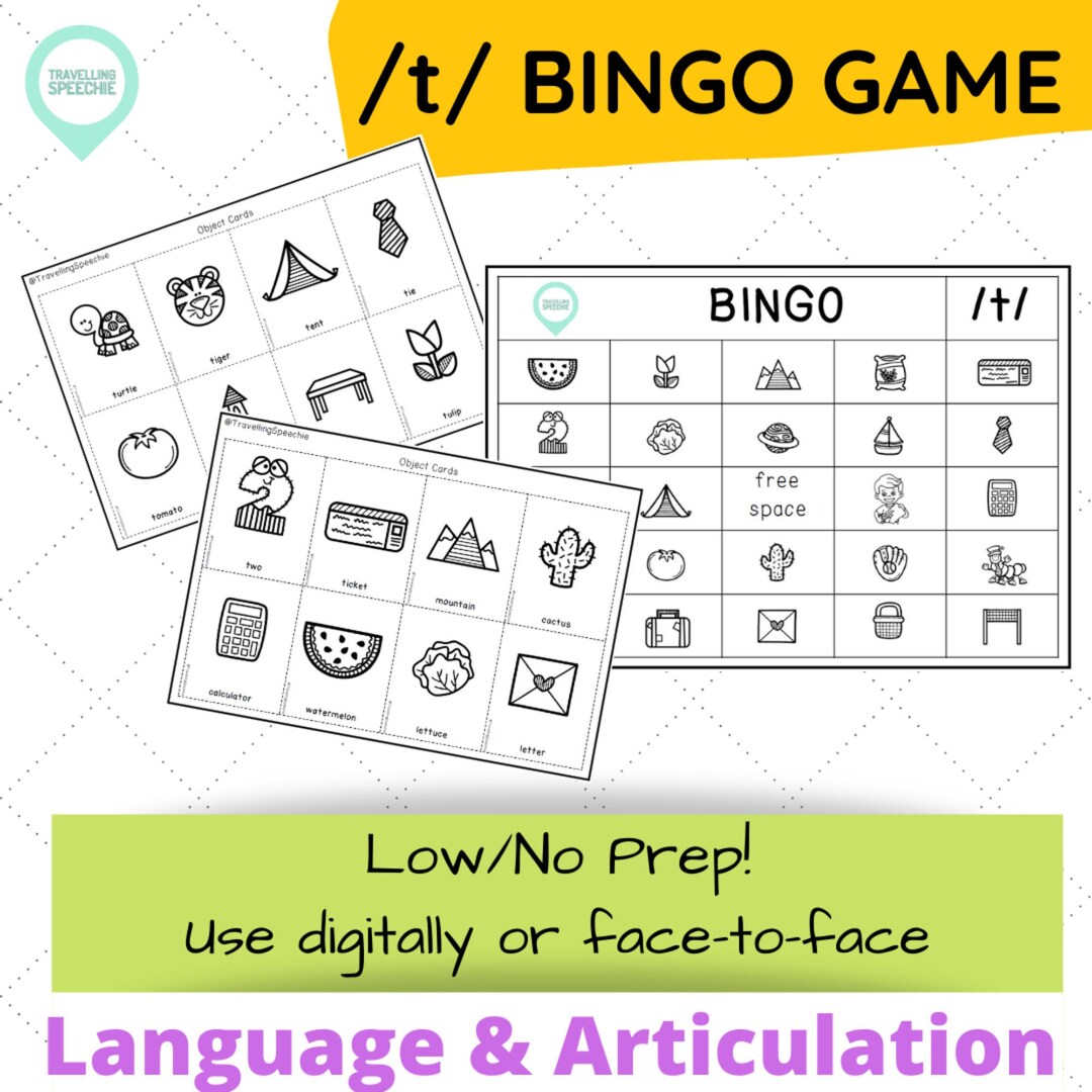 T BINGO ARTIC Speech Therapy Articulation Phonology Language Game ...