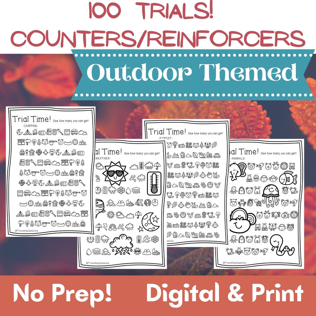 100 TRIALS Outdoor Themed Counters Reinforcers Speech Therapy - Etsy