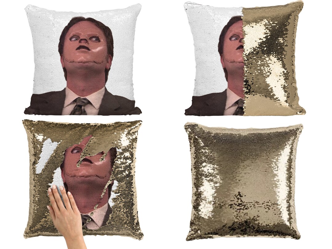 Dwight Schrute the Mask Funny Sequin Pillow Cover, Funny Dwight Schrute ...