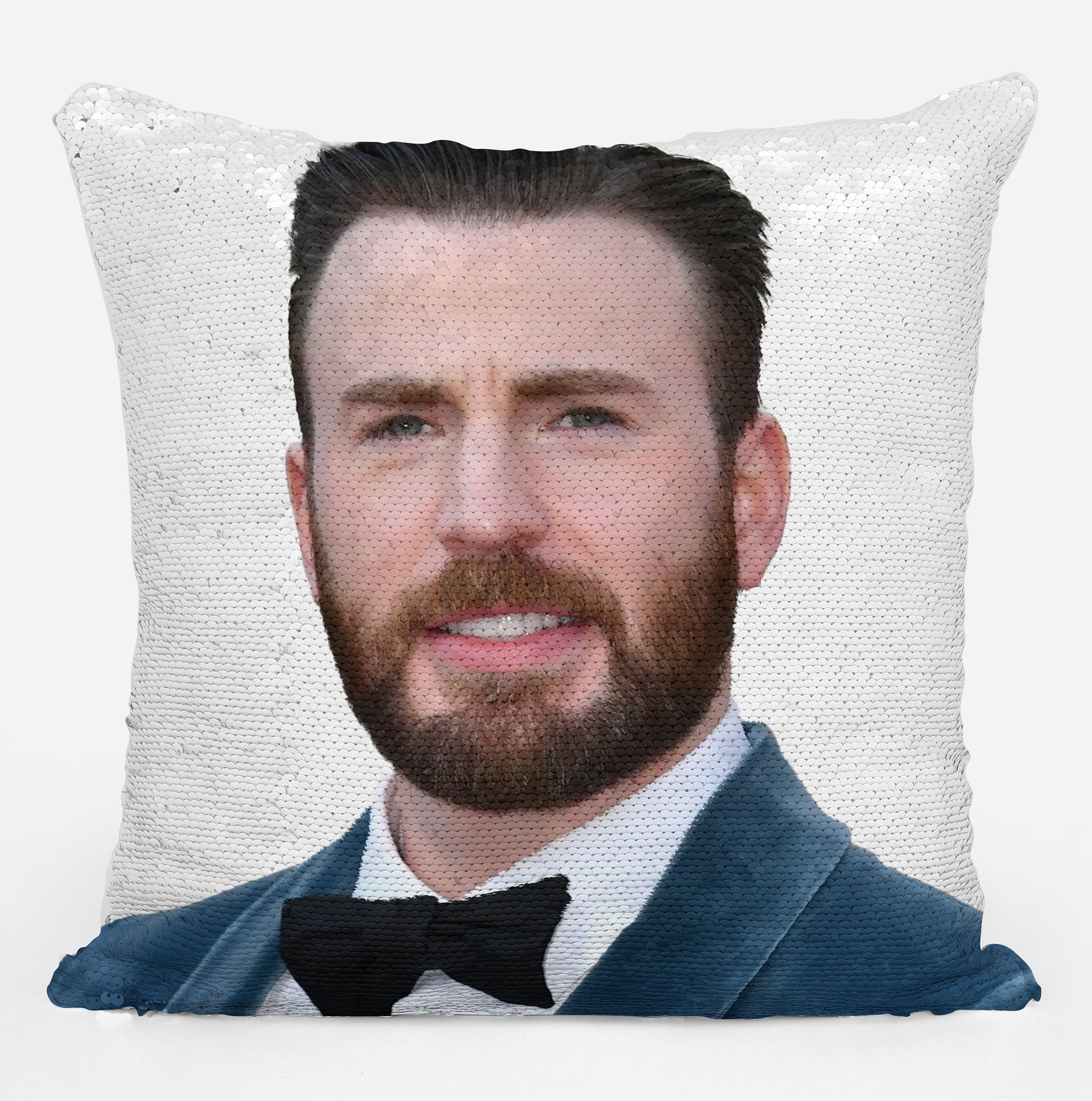 Chris Evans Sequin Pillow Celebrity Sequin Pillowcase Chris - Etsy