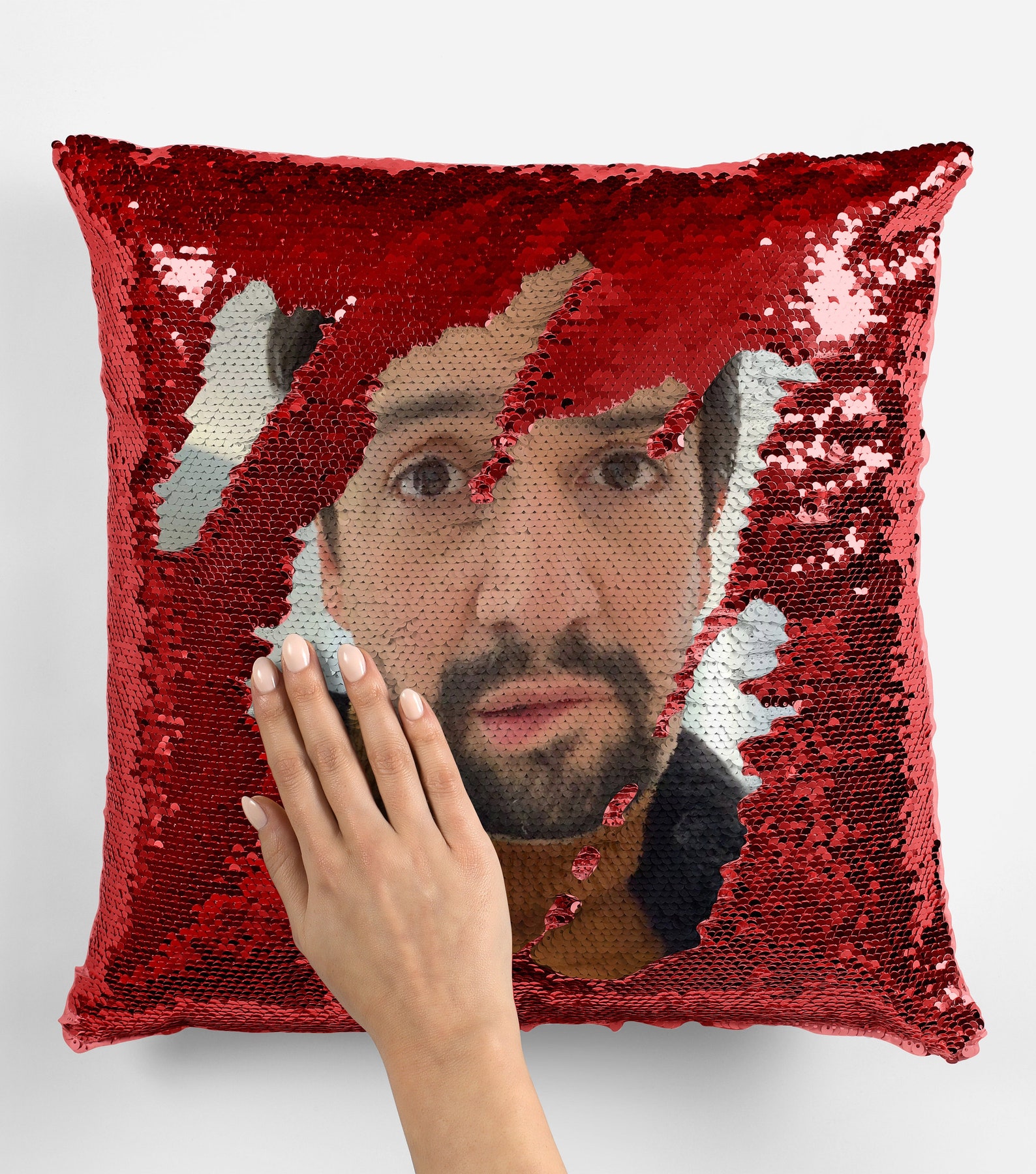 Lin Manuel Miranda Lip Bite Meme Sequin Pillow Cover Etsy