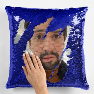 Lin Manuel Miranda Lip Bite Meme Sequin Pillow Cover - Etsy