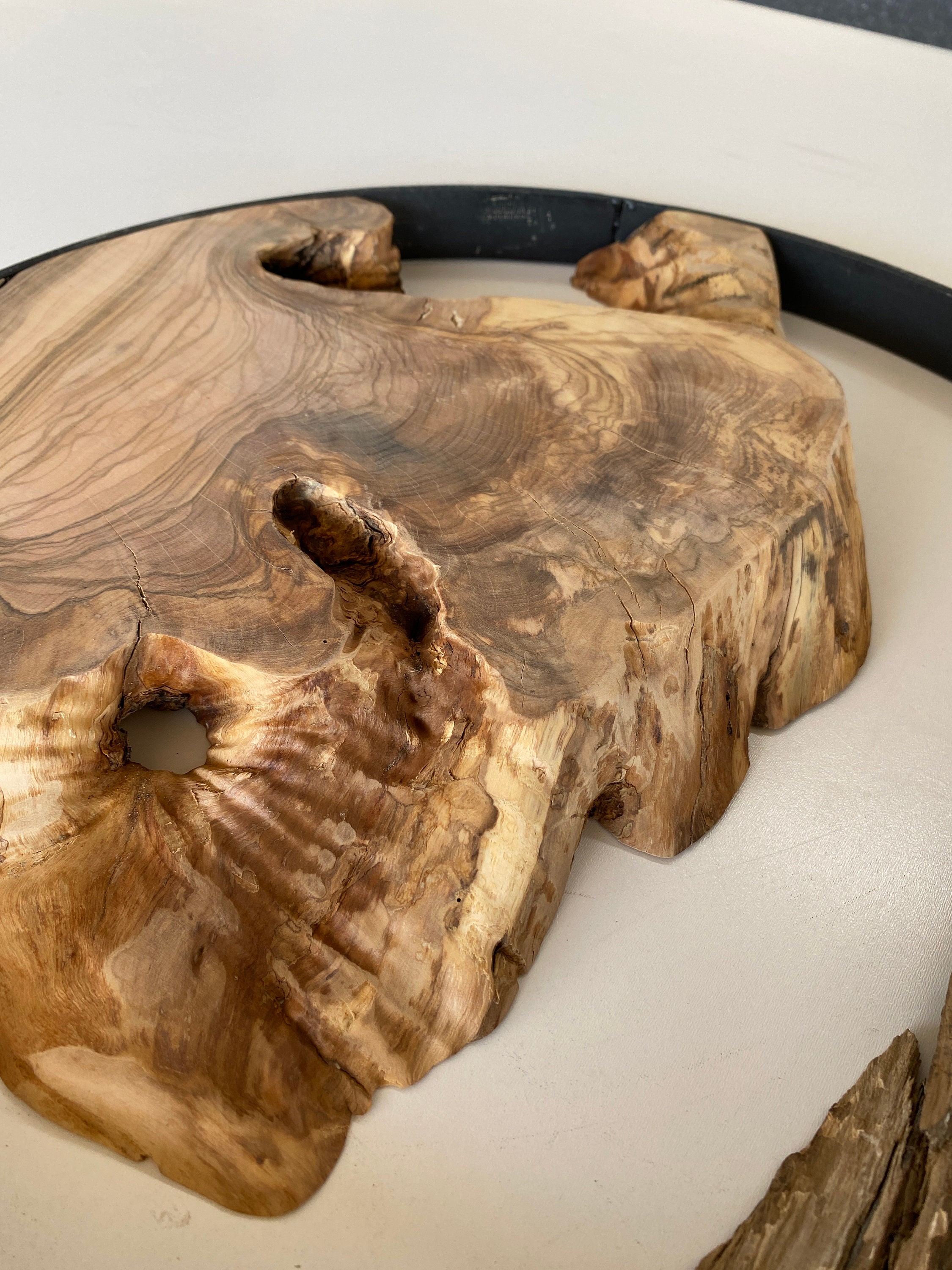 Live Edge Wood Slab Olive Tree Slice Round Reclaimed Unique - Etsy