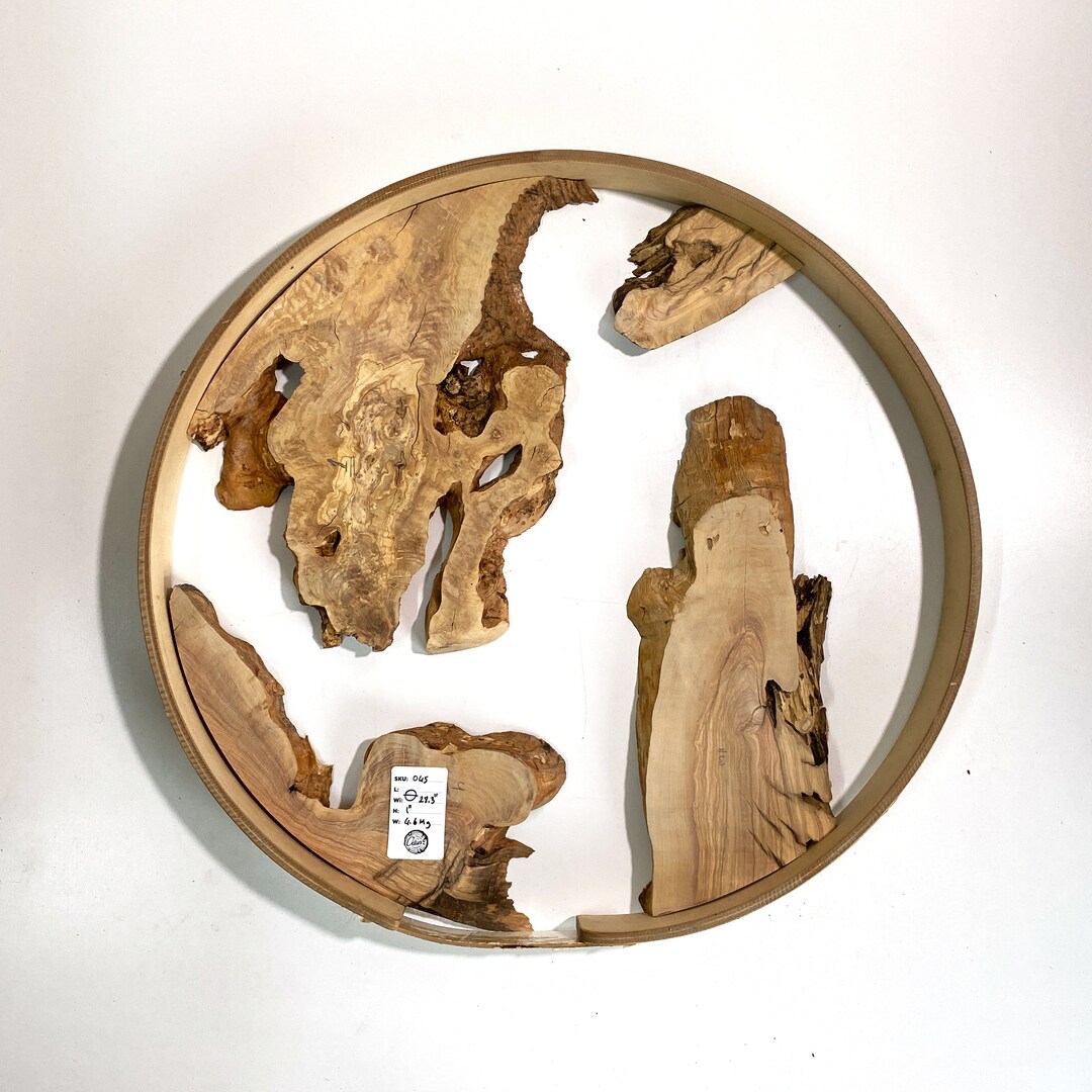 Live Edge Wood Slab Olive Tree Slice Round Reclaimed Unique - Etsy