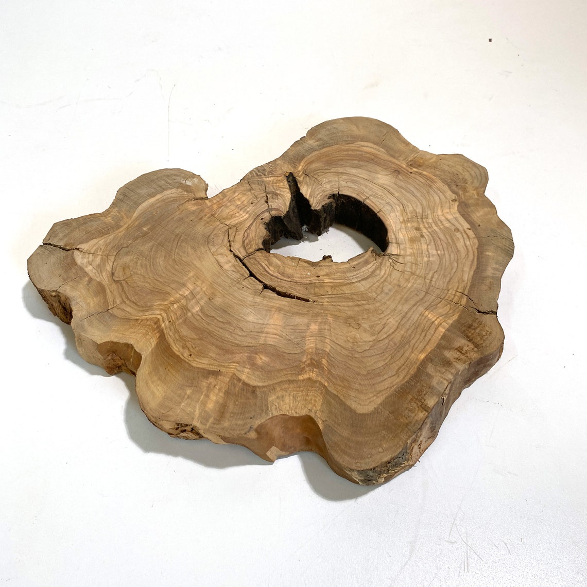 Live Edge Wood Slab Olive Tree Slice Round Reclaimed Unique - Etsy