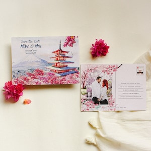 Japanese Theme Wedding Invitation | Handmade Seed Paper Invite - Etsy