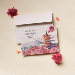 Japanese Theme Wedding Invitation | Handmade Seed Paper Invite - Etsy