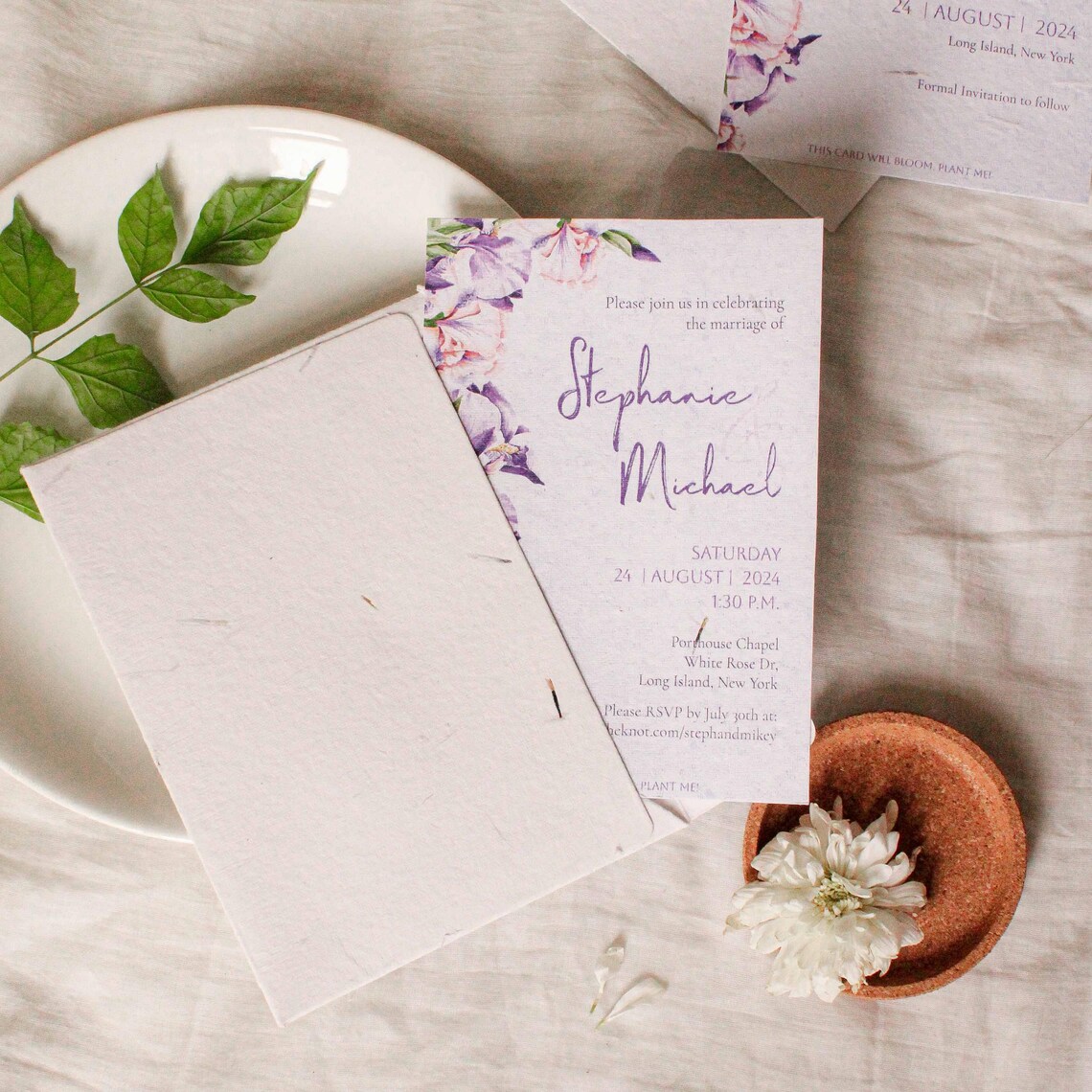 Floral Wedding Invitation Handmade With Wildflower Seed Paper - Etsy