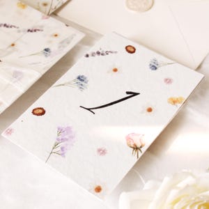 Pressed Flower Wedding Invitation Suite on Seed Paper – Handmade ...