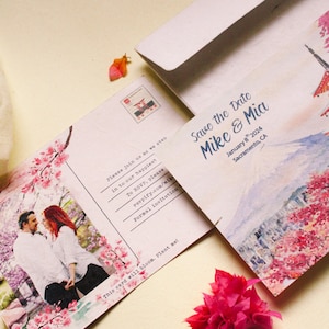 Japanese Theme Wedding Invitation | Handmade Seed Paper Invite - Etsy