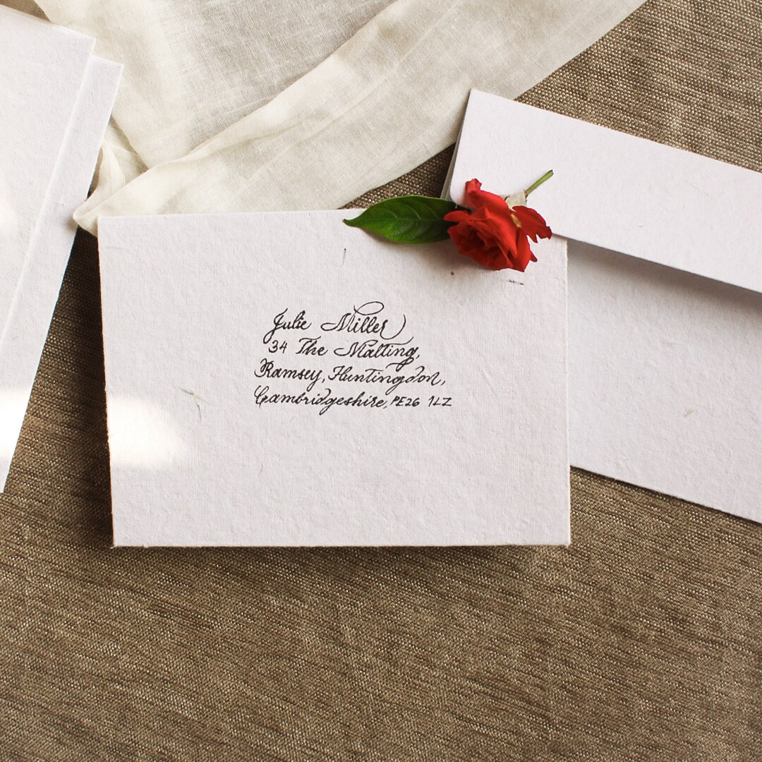 Handmade Calligraphy Envelope | Guest Address Labels With Wax Seal ...