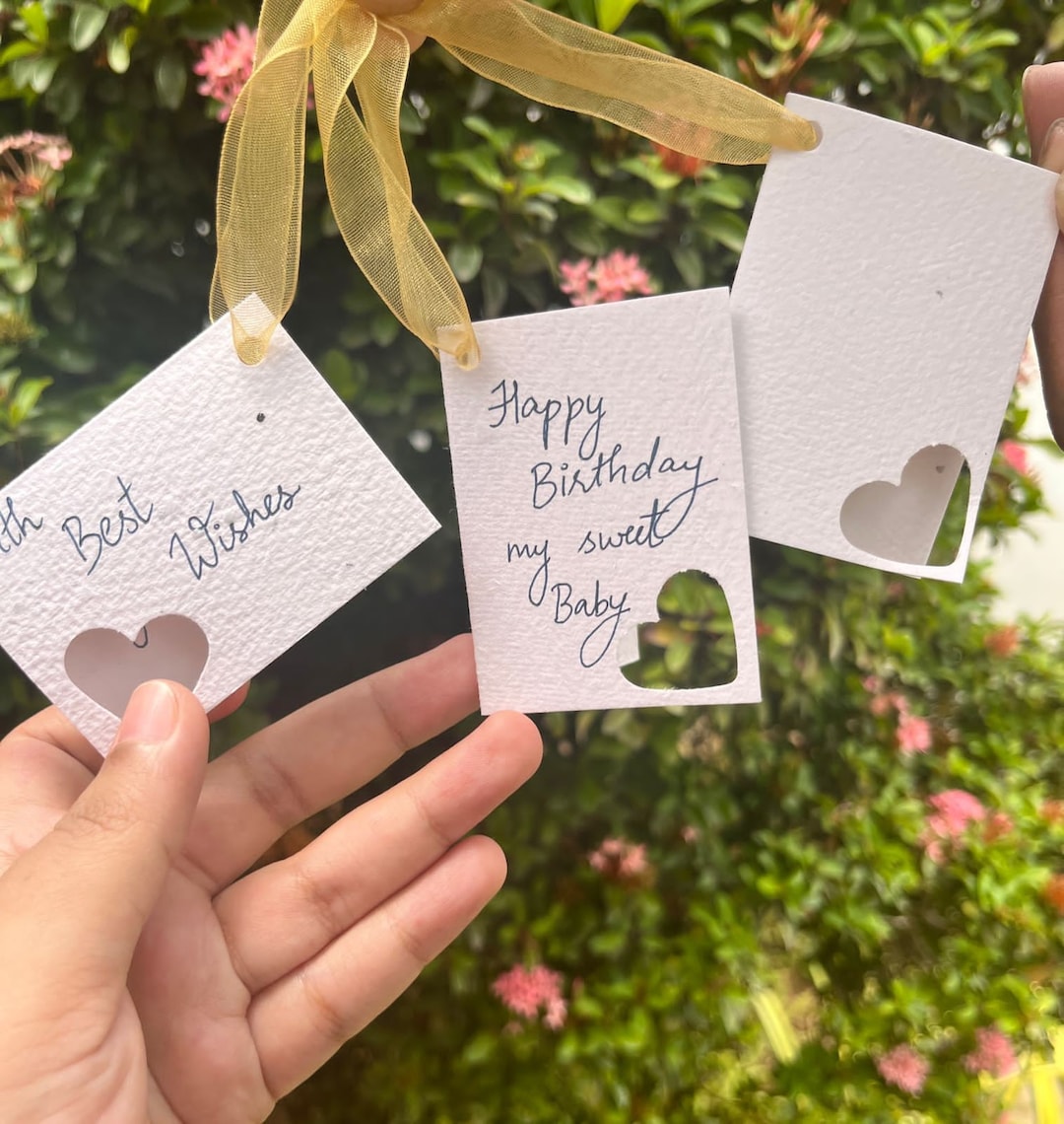 Plantable Seed Paper Gift Tags Set Heart-shaped Tags for All Occasions ...