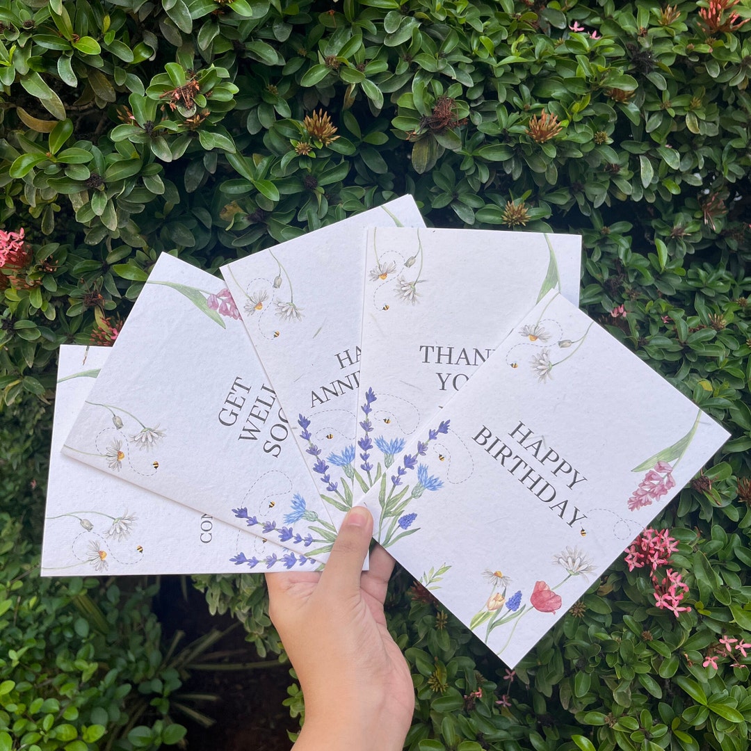 Greeting Cards Pack Made With Seed Paper, Eco Friendly Greeting Cards ...