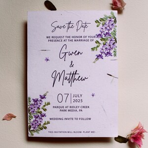 Handmade Seed Paper Wedding Invitation | Marigold Wildflower Seeds ...