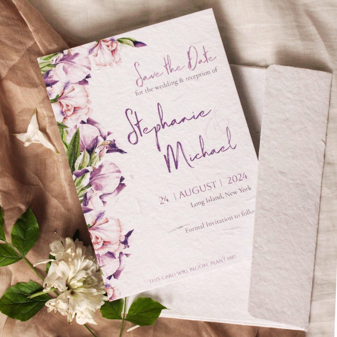 Floral Wedding Invitation Handmade With Wildflower Seed Paper - Etsy