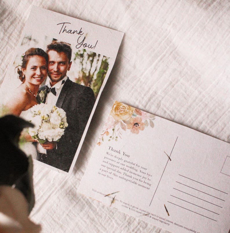 Boho Wedding Thank You Cards | Custom Postcards With Handmade ...