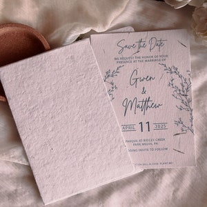 Minimalist Save the Date | Handmade Wedding Invitation With Wildflower ...