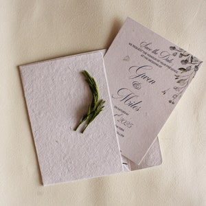 Plantable Seed Paper Wedding Invitation | 5x7” Eco-friendly Invite With ...