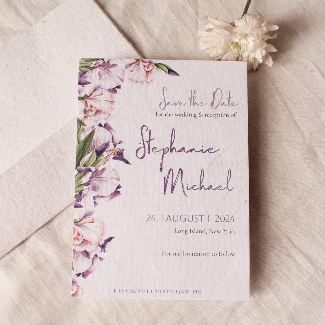 Floral Wedding Invitation Handmade With Wildflower Seed Paper - Etsy