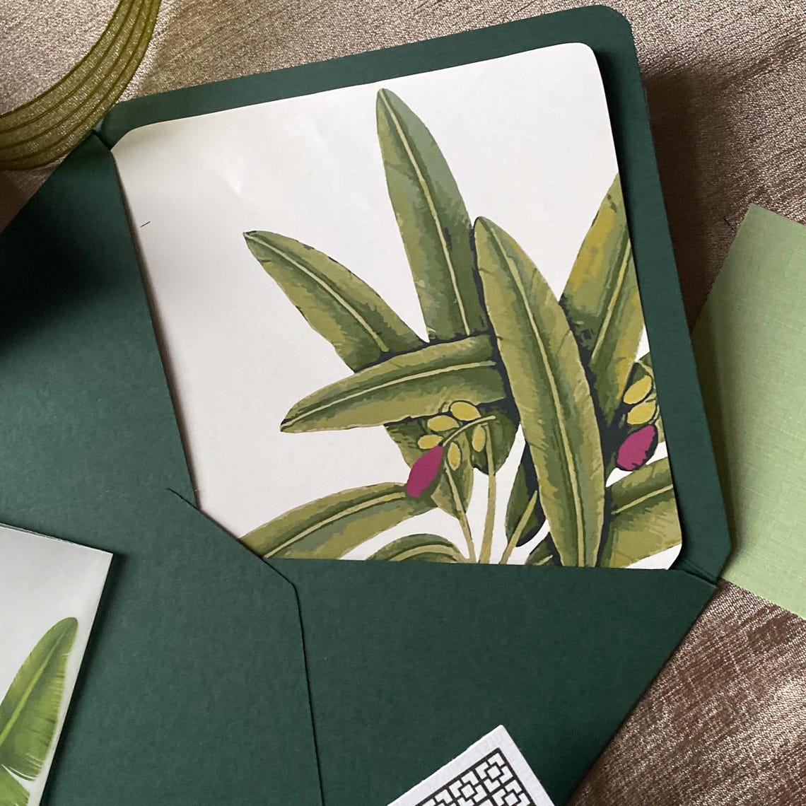 Tropical Wedding Invitation Suite: White Lotus, Mango & Plantain Design ...