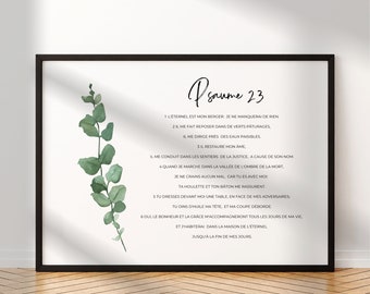 Verset biblique en français, Psaume 23, Tableau chrétien, Affiche Bible ...