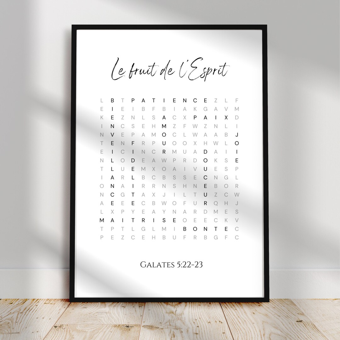 Bible Verse in French I Fruit of the Spirit I Interior Wall Decoration ...