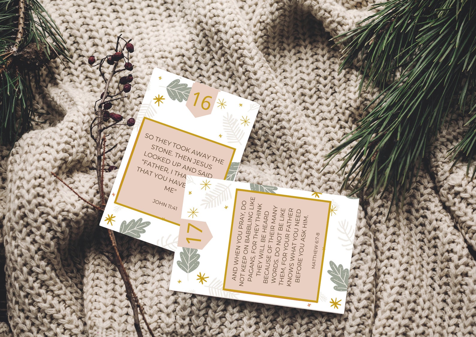 Printable Bible Verse Advent Cards 2023, Christian Advent Calendar ...
