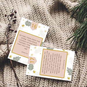 Printable Bible Verse Advent Cards 2023, Christian Advent Calendar ...