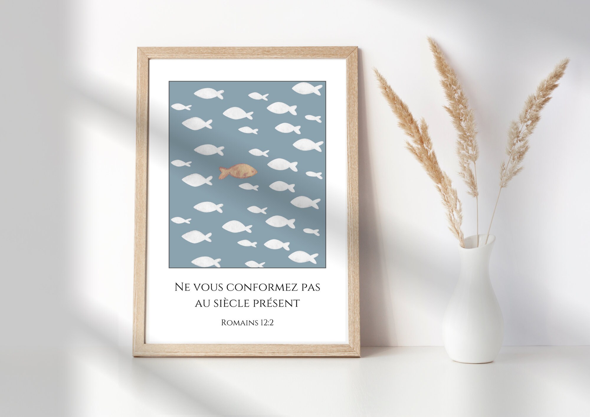 Verset biblique en français, Tableau chrétien, Affiche avec citation de ...