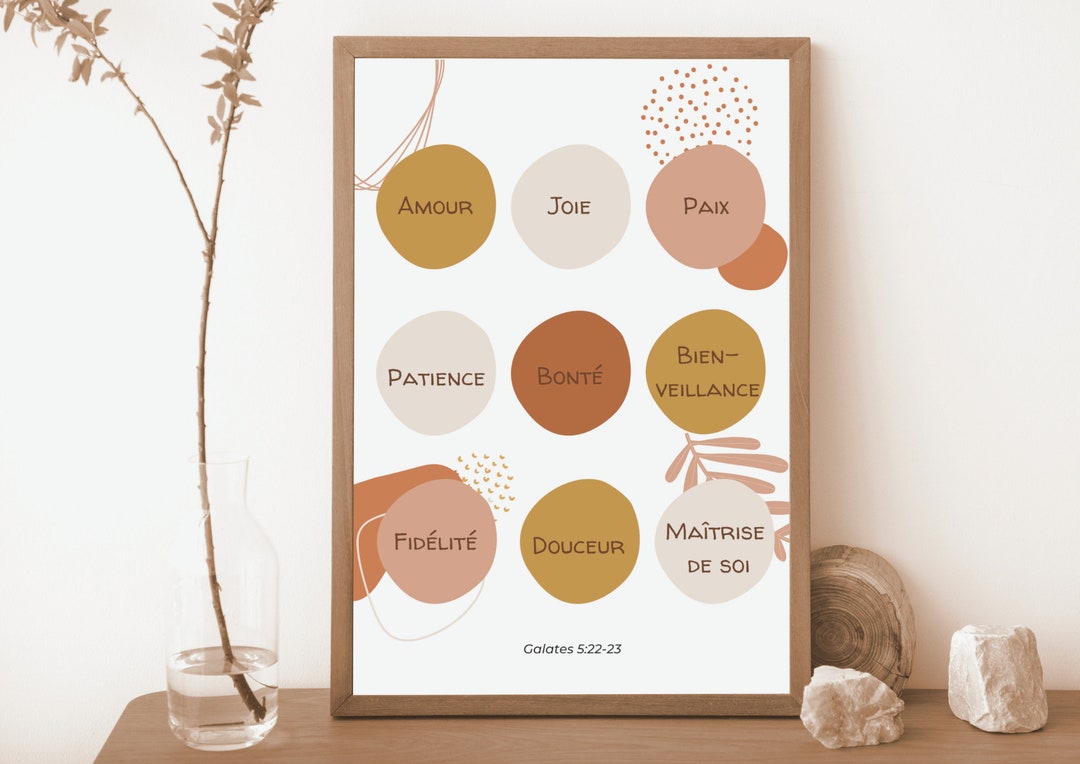 Verset biblique en français I Fruits de l'Esprit I Décor intérieur I ...