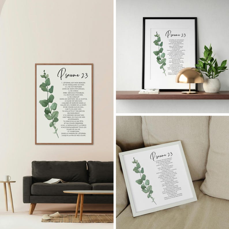 Bible Verse in French I Psalm 23 I Interior Wall Decoration I Christian ...