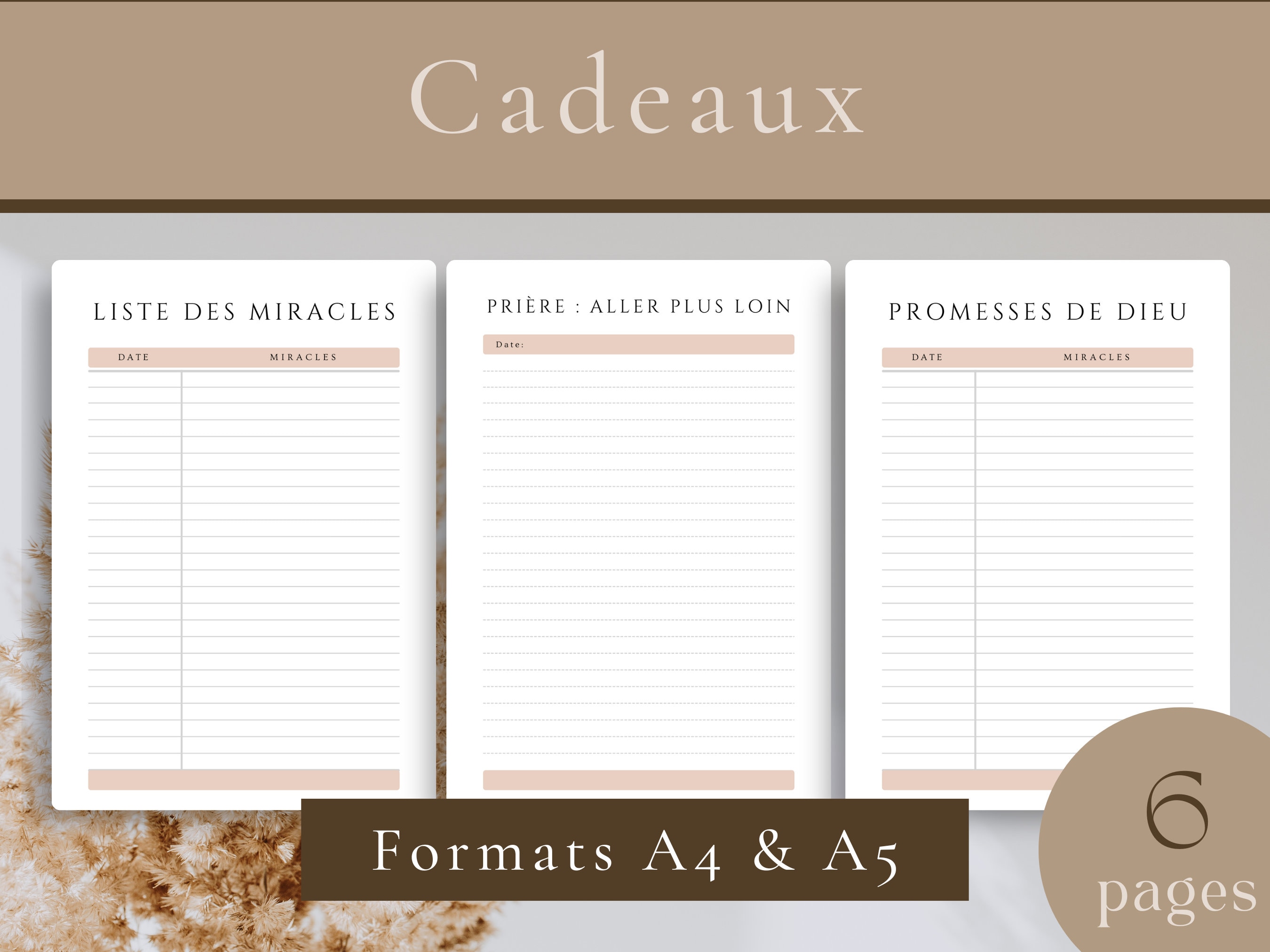 Journal de prière en français à imprimer pour femme chrétienne, Routine ...