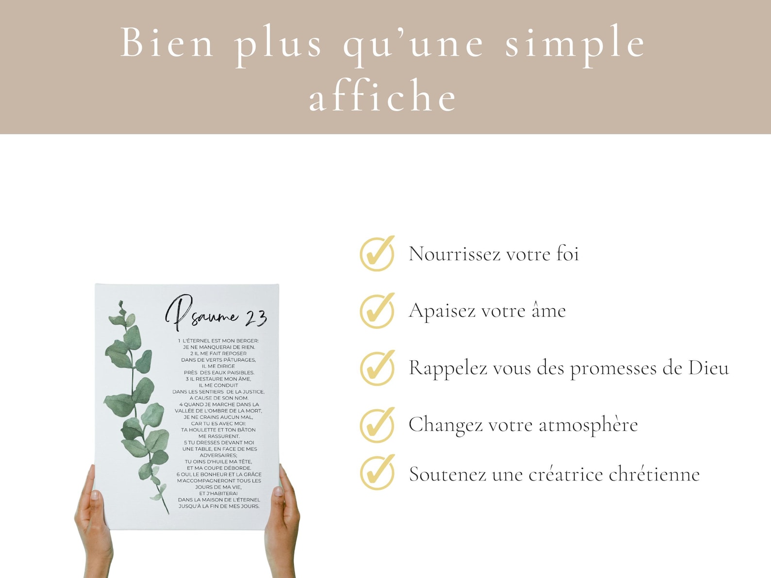 Bible Verse in French I Psalm 23 I Interior Wall Decoration I Christian ...