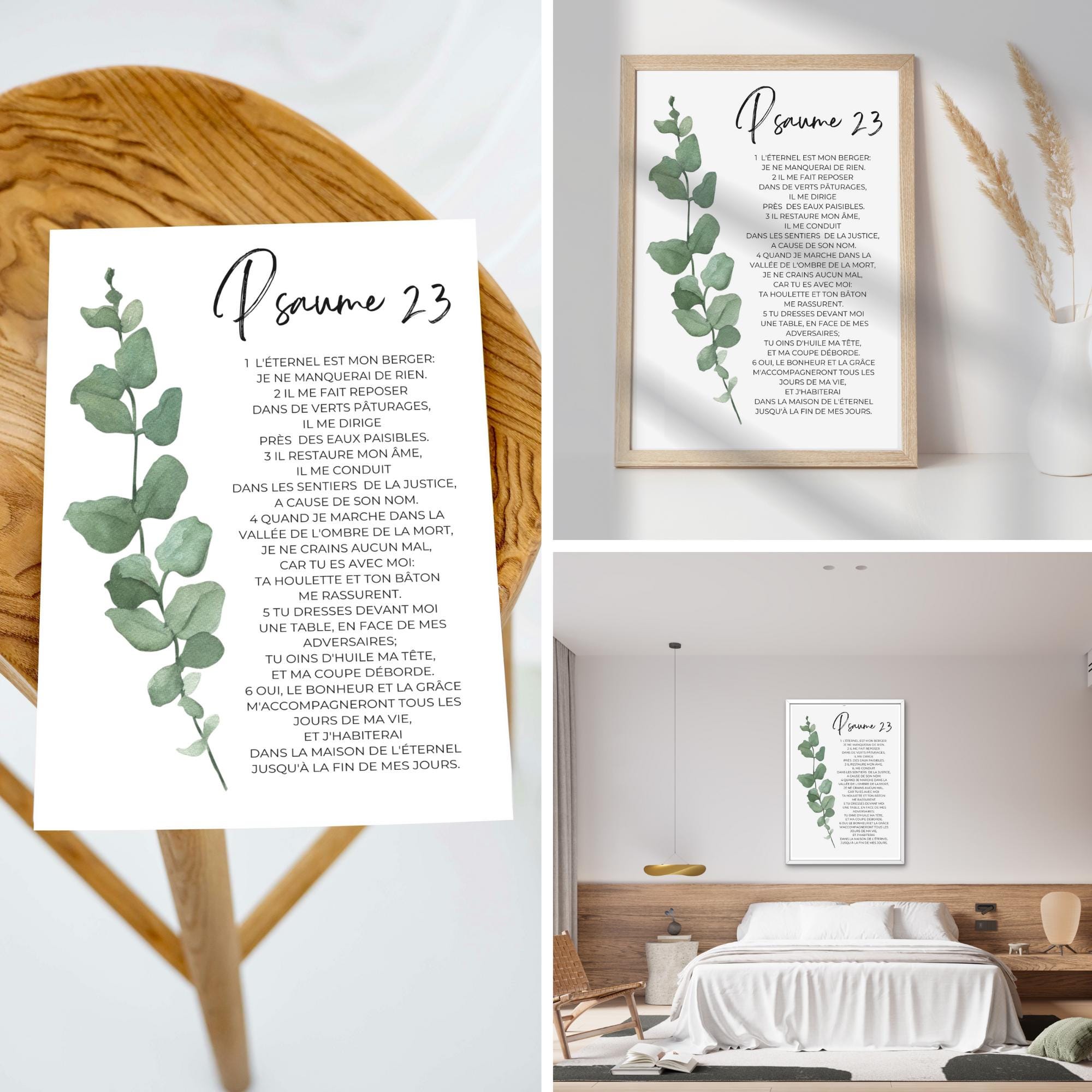 Bible Verse in French I Psalm 23 I Interior Wall Decoration I Christian ...
