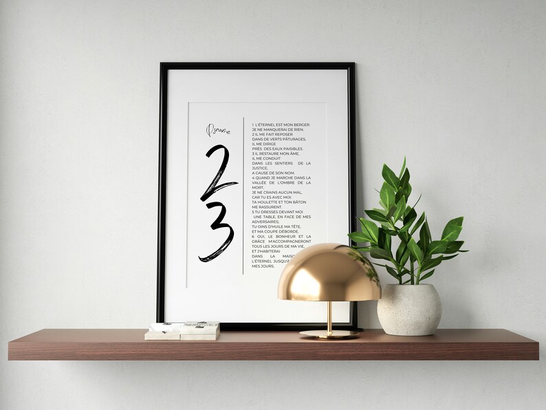 Verset biblique en français, Psaume 23, Tableau chrétien, Affiche Bible ...