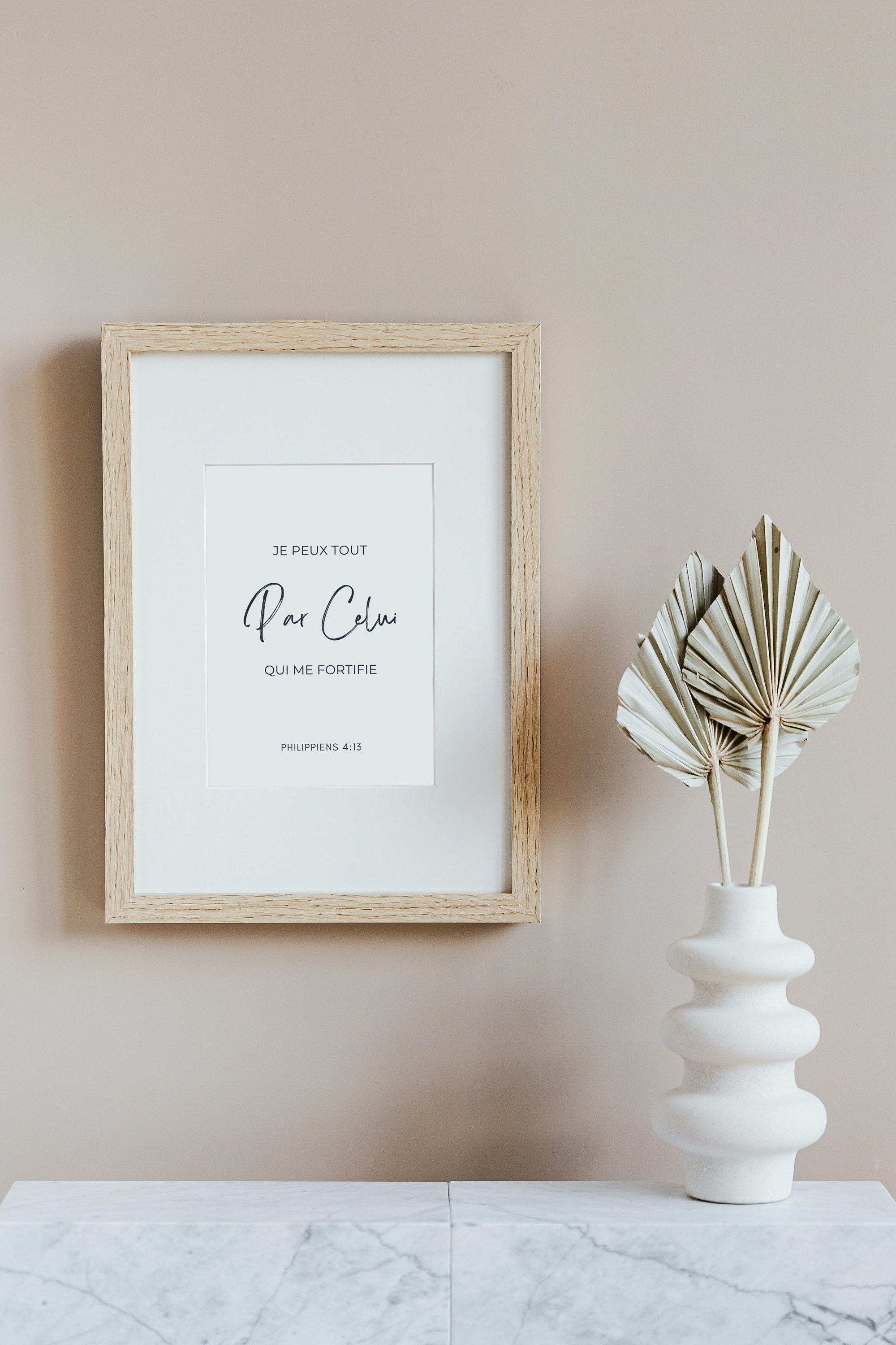 Verset biblique en français I Décor chrétien I Tableau art mural I ...