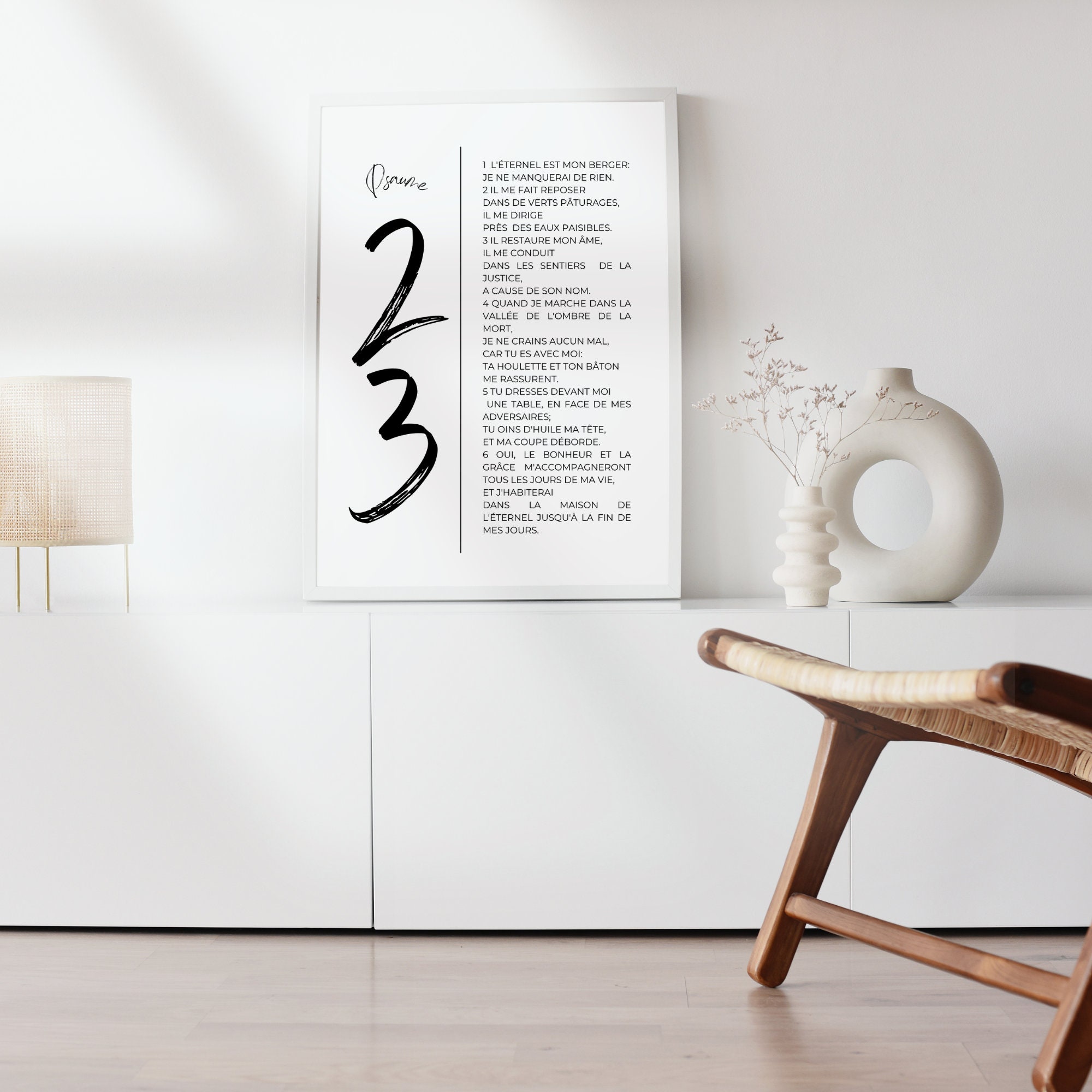 Verset biblique en français, Psaume 23, Tableau chrétien, Affiche Bible ...