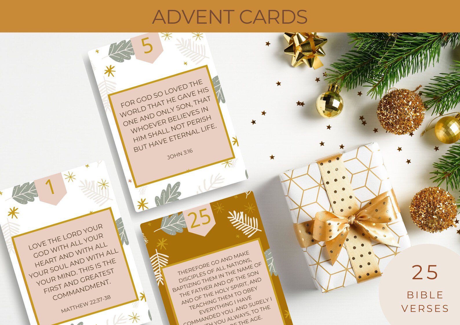 Printable Bible Verse Advent Cards 2023, Christian Advent Calendar ...