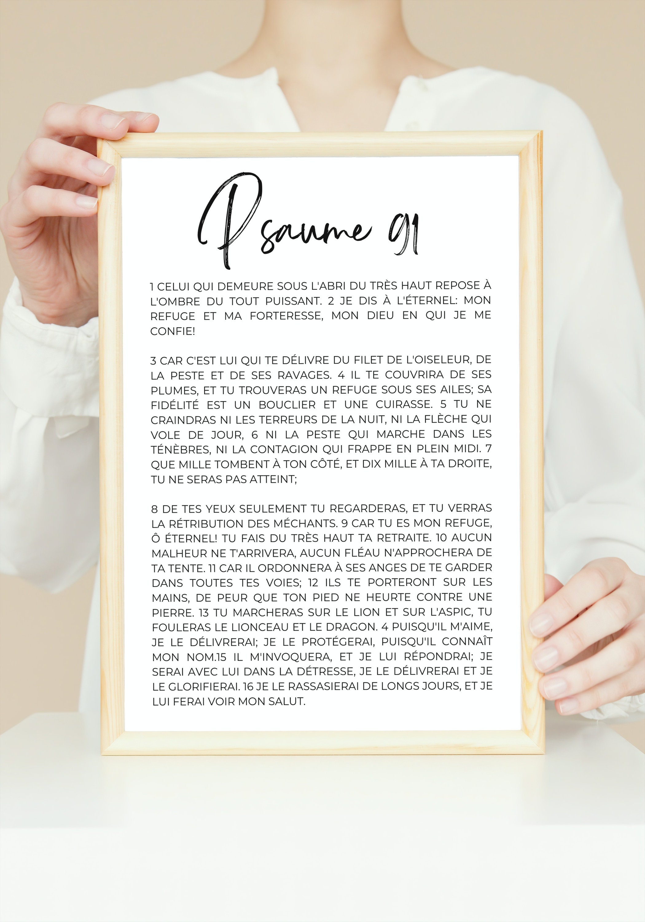 Verset biblique en français I Psaume 91 I Décoration intérieure murale ...