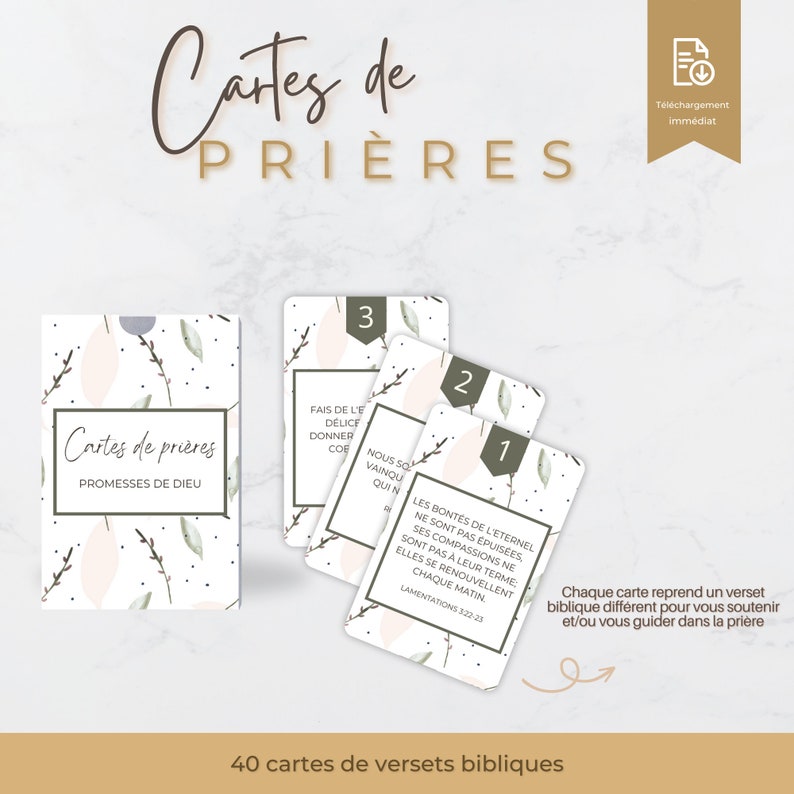 Bible Verse Cards in French About the Promises of God Christian Prayer ...