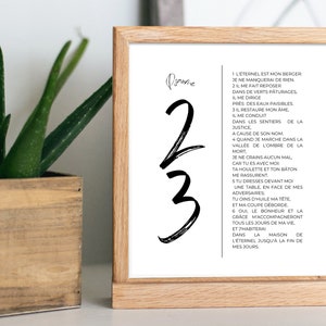 Verset biblique en français, Psaume 23, Tableau chrétien, Affiche Bible ...