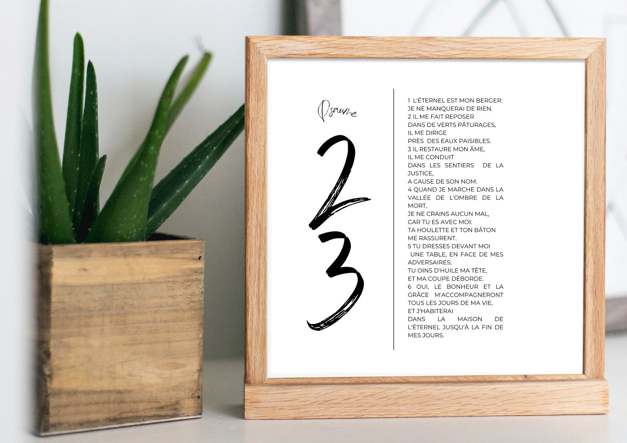 Verset biblique en français, Psaume 23, Tableau chrétien, Affiche Bible ...