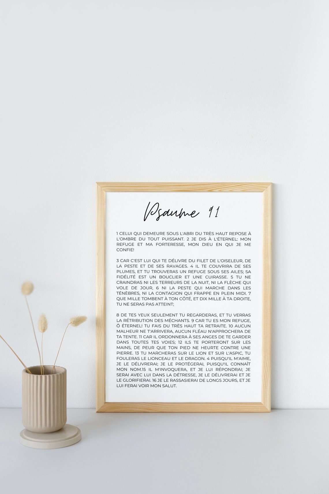 Verset biblique en français I Psaume 91 I Décoration - Etsy France