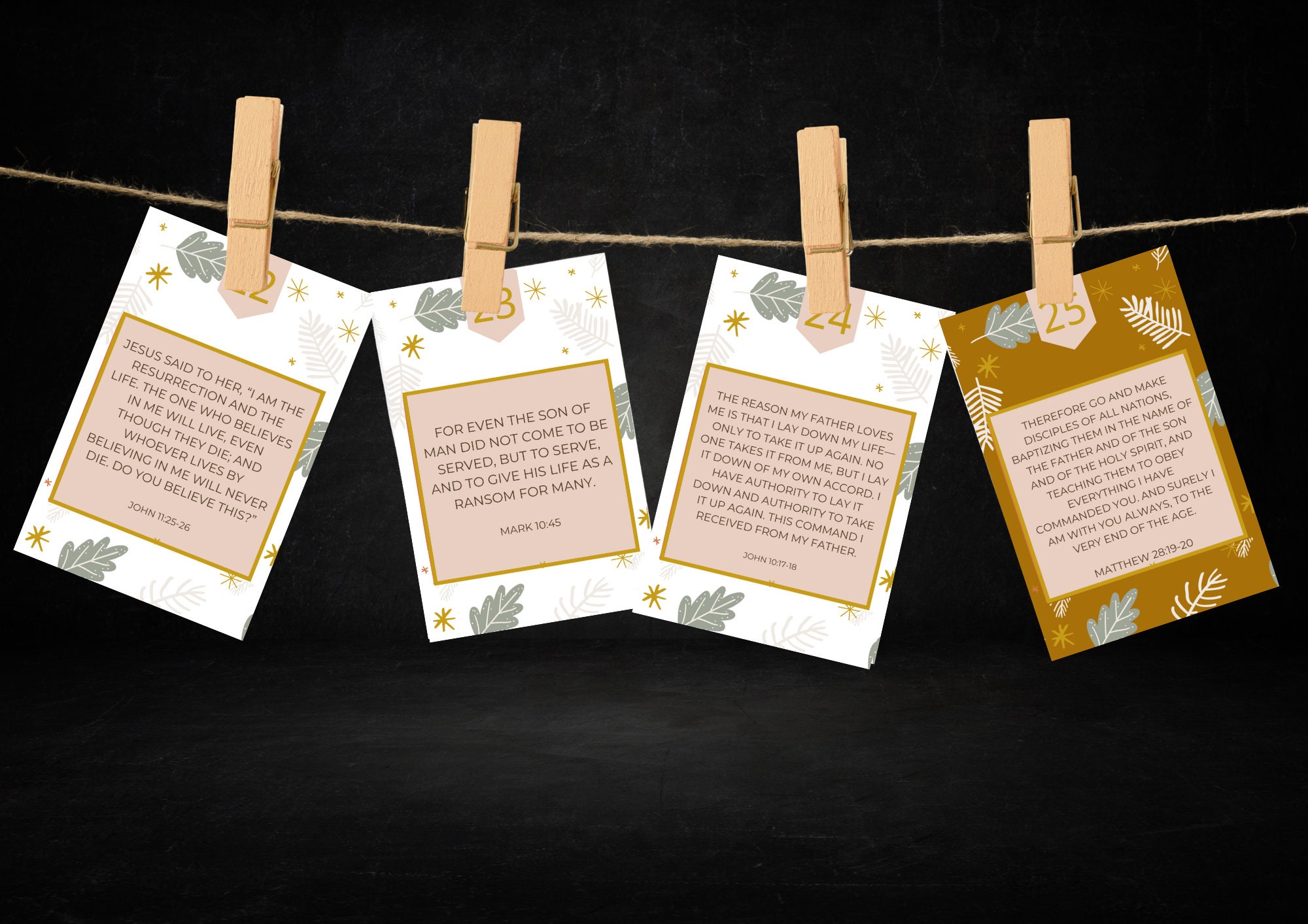 Printable Bible Verse Advent Cards 2023, Christian Advent Calendar ...