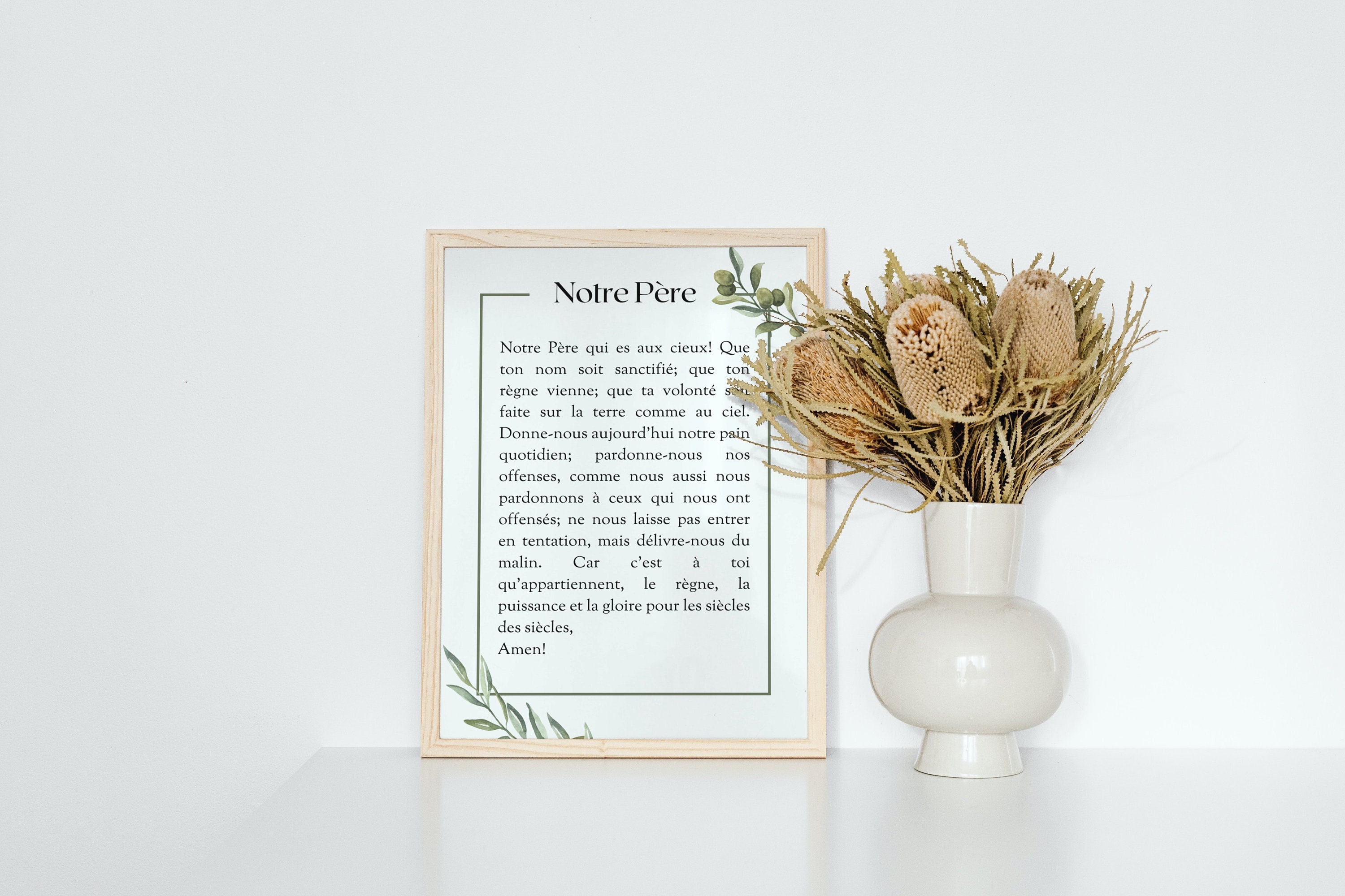 Poster Bible Verse in French Prayer Our Father Matthew 6:9-13, Poster ...