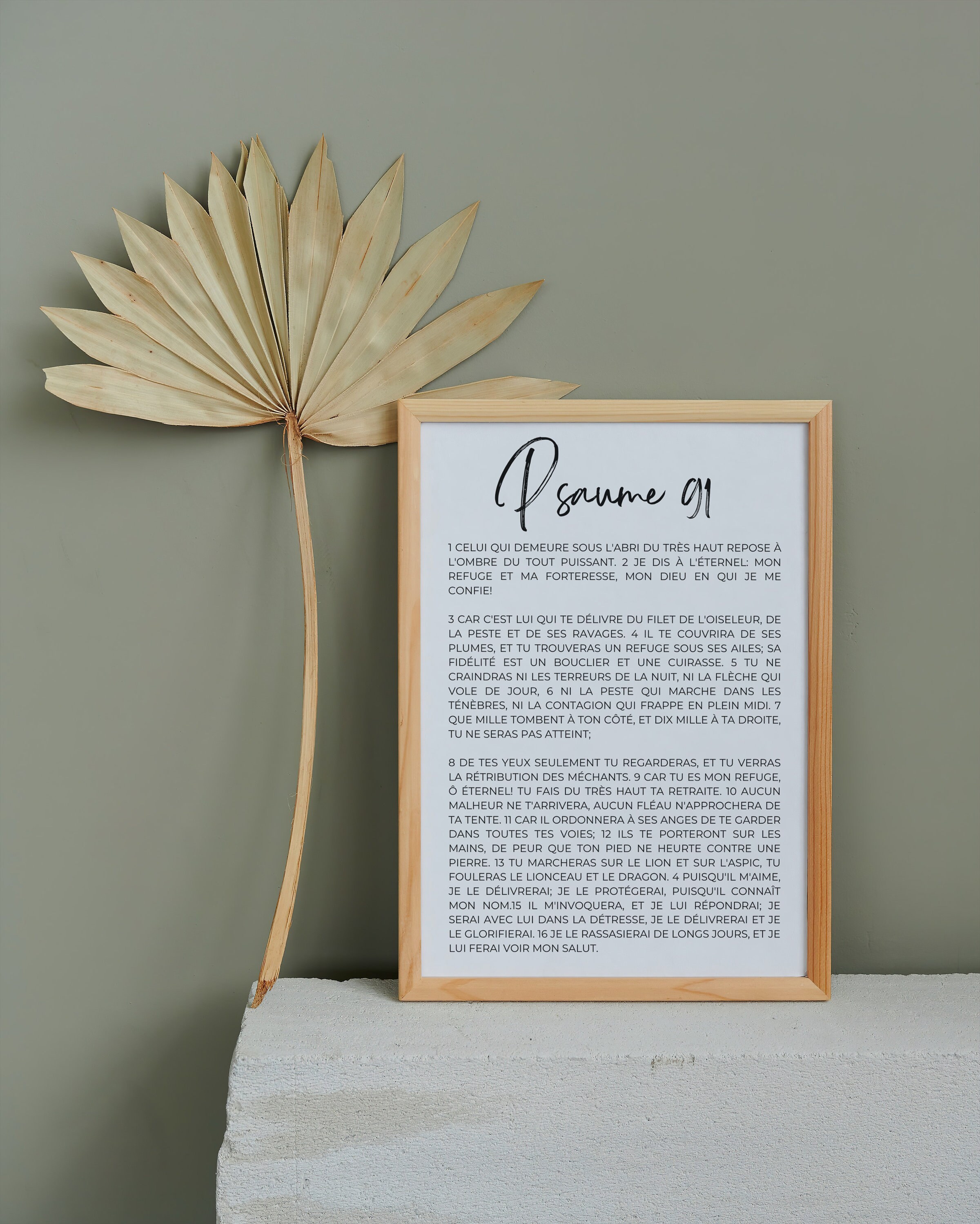 Bible Verse in French I Psalm 91 I Interior Wall Decoration I Christian ...